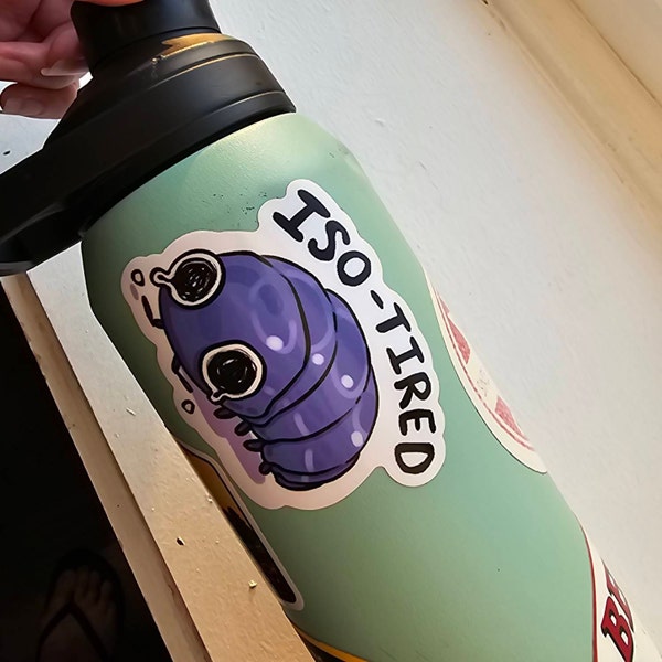 Iso-tired Isopod Bug Nature Glossy Waterproof Sticker Laptop Water ...