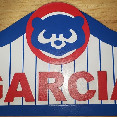Chicago Cubs Name Sign cubbies Custom Made Wood Decor Sign Chicago Cubs ...