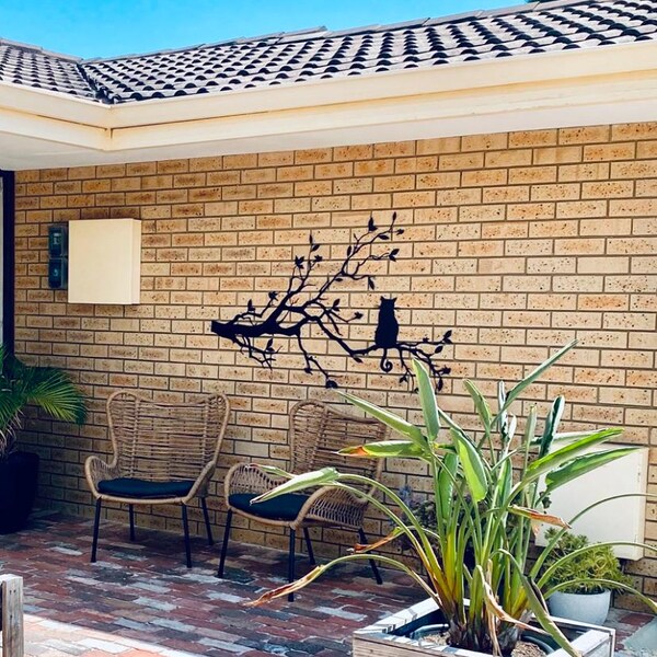 Metal Wall Art- 3 Panels Oak Tree Wall Decor; Tree Decoration ...