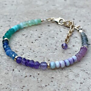 Pastel Boho, Pink Blue Necklace, Pastel Stone Multicolor, Romantic ...