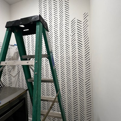 Hand Drawn Chevron Wall Stencil LARGE WALL STENCIL Stencils Instead of ...