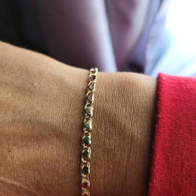 10K Solid Yellow Gold Baby Bangle Bracelet,diamond Cut Bangle,real Gold ...