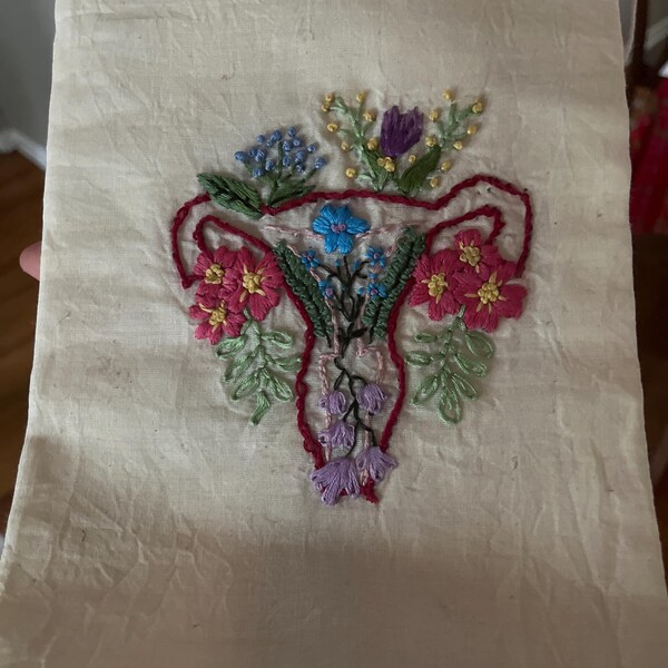 Embroidery PDF Pattern, Flower Uterus, Uterus Design, Uterus Embroidery ...