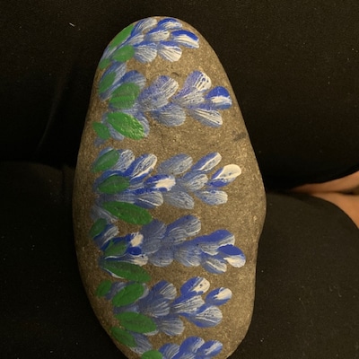 Hand Painted Texas Bluebonnet Wild Flower State Flower River Rock Paper ...