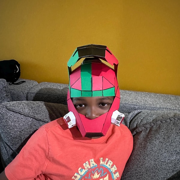 Cardboard Robot Helmet Template: DIY Printable Pattern With Articulated ...