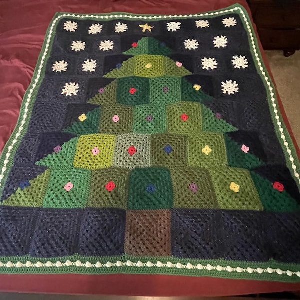 Christmas Tree Afghan Crochet Pattern, Holiday Blanket Instructions - Etsy
