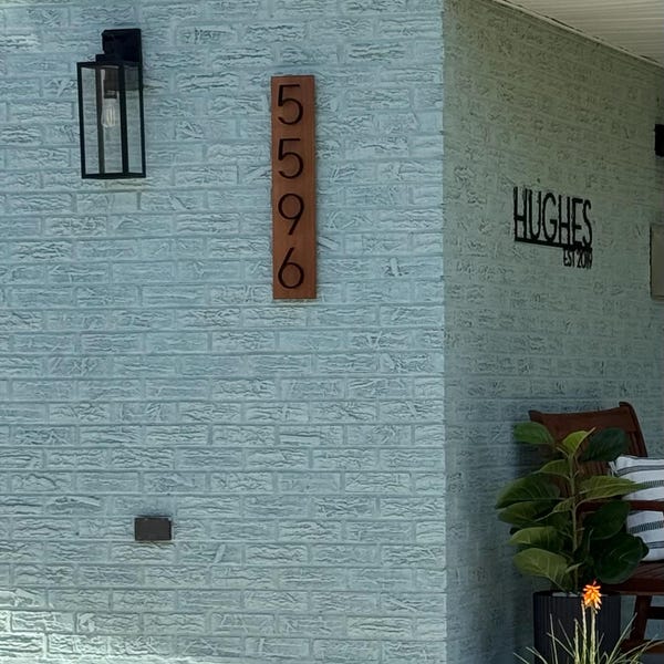 Circular House Number Sign, Round Address Plaque, Wood Home Address ...