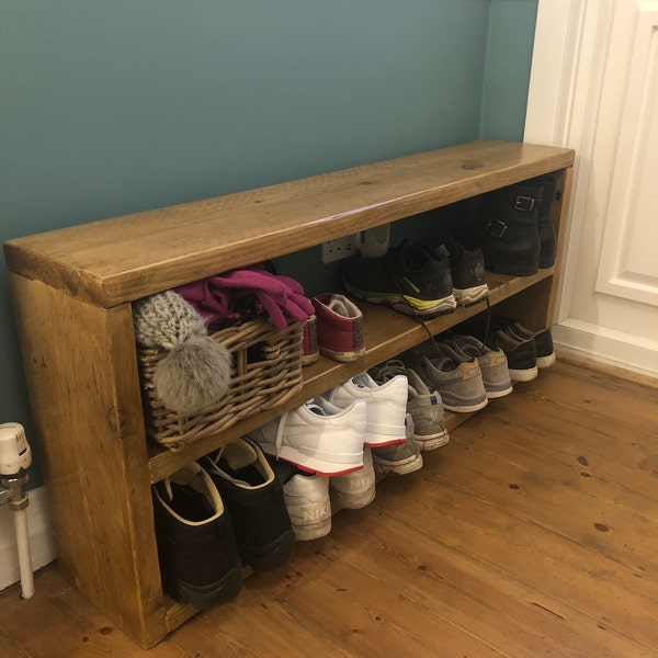 Handmade Rustic Shoe Rack Solid Reclaimed Wood - Etsy UK