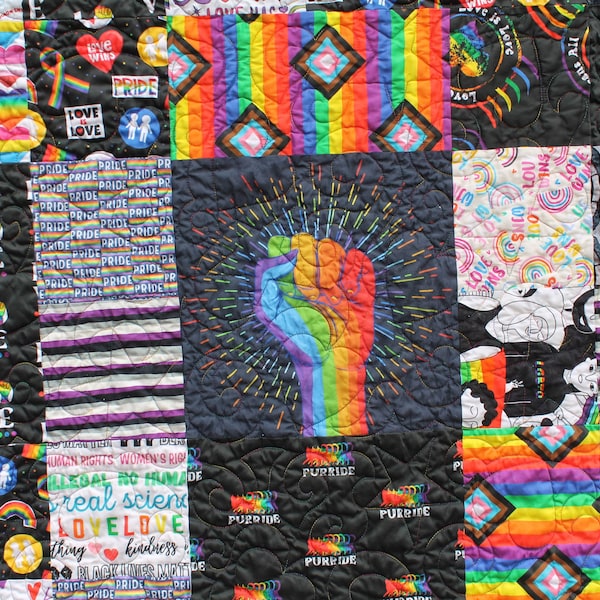 Gay Pride LGBT Art. Fabric Panel | | Sewing | Craft | Printed Fabric ...