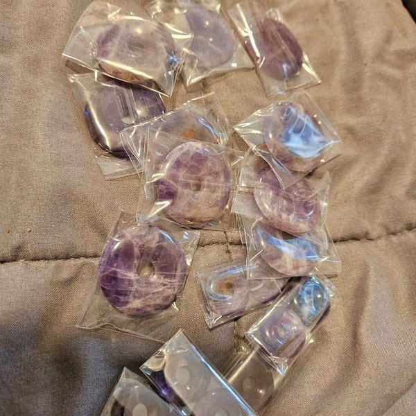 30MM Natural Gemstone Donut,crystal Donut ,lucky Safety Pendant Jewelry ...