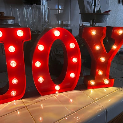 JOY Metal Marquee Light/christmas Light up Letters/light up Letter ...