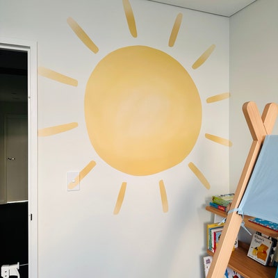 Large Full Size Painted Sun Removable Wall Decal / Oversized Sun Decal ...