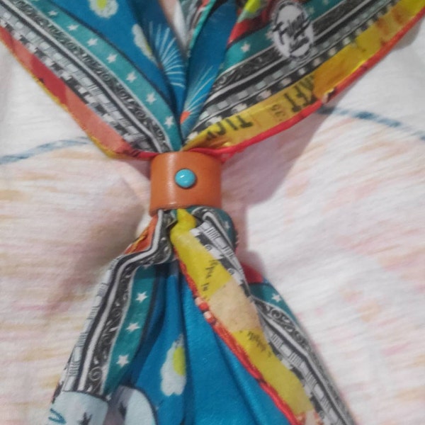 Concho Bandana. Leather Slide. Sliders. Cuff. Concho Turquoise Stone ...