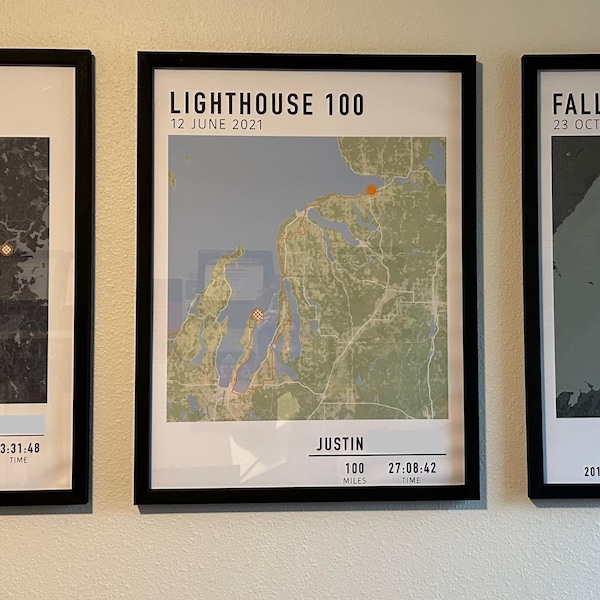 Any Marathon or Run Map Poster, Custom Hike Route Map, Strava or GPX ...