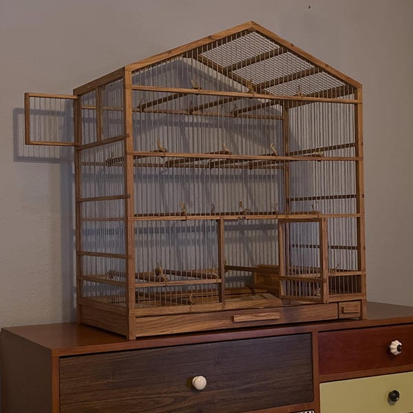 Handmade Wooden Bird Cage - Etsy
