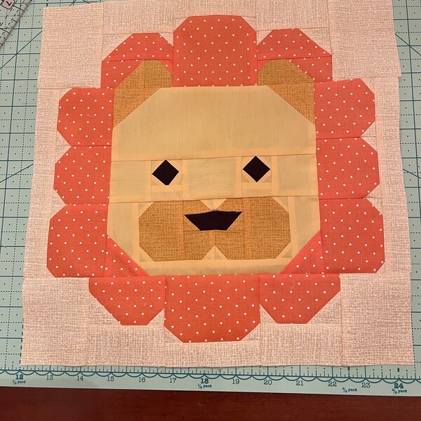 Lion Animal Zoo Jungle Safari Quilt Block PDF Pattern - Includes ...