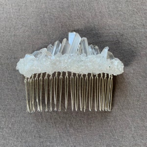 Quartz Cluster Crystal Comb Wedding Comb Gold Crystal Comb | Etsy