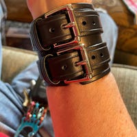 Brown Leather Wrist Cuff : Traditional American Cowboy Rockstar Style ...
