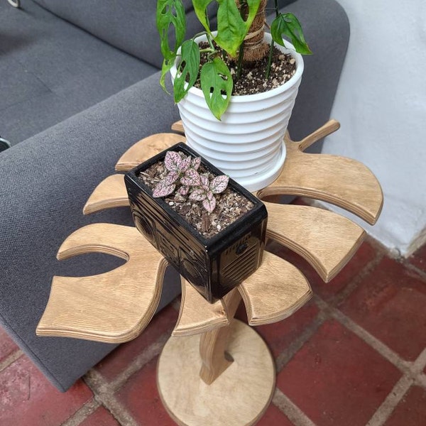 Monstera Table, Plant Stand, Side Table, Monstera Plant Stand, Indoor ...