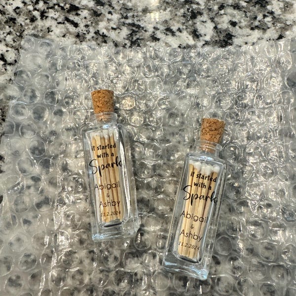 Unique Wedding Match Bottles, the Perfect Match, Wedding Favor, Custom ...