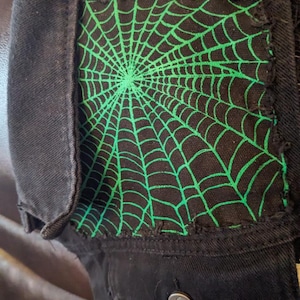 Spider Web Collar Screen Printed Patch Horror Punk Black Metal Goth - Etsy