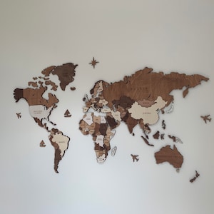 Wood Map Wooden World Map with Background Large Wall Art World | Etsy