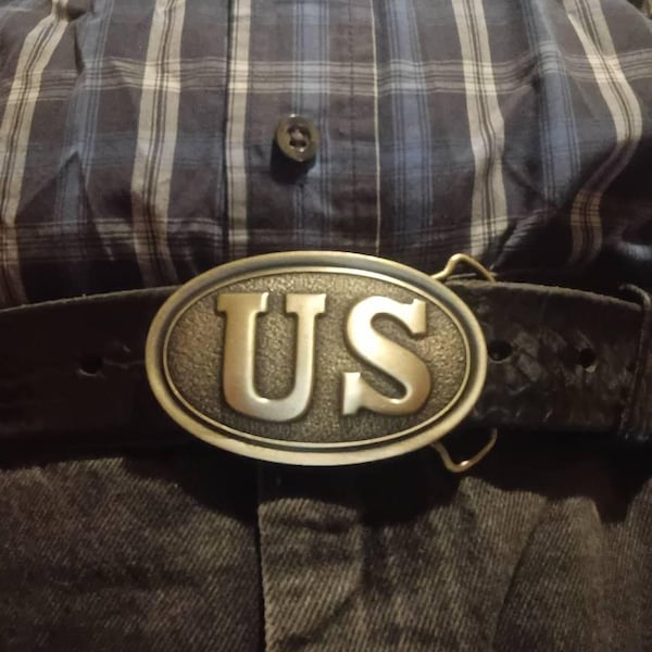 US Civil War Union Army Enlisted Solid Brass Belt Buckle, Antique Style ...