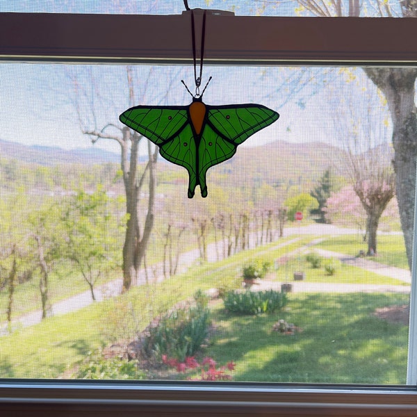 Falena Luna spagnola / Acchiappasole in vetro colorato / Falena Luna ...