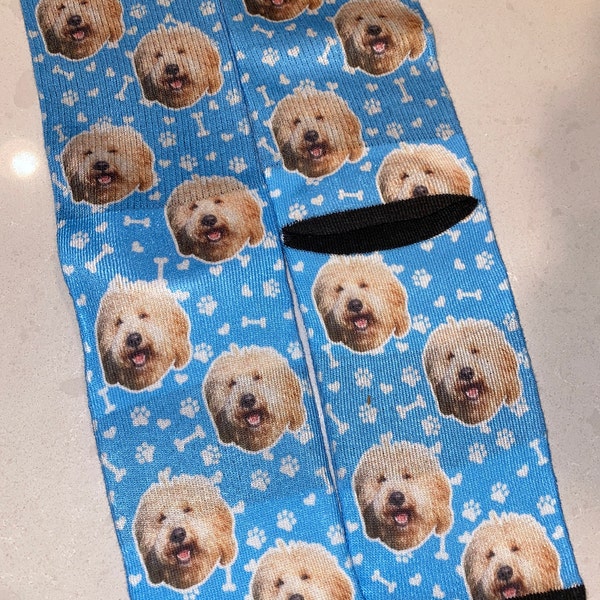 Custom Dog Socks, Personalized Pet Photo Socks, Customized Cute Dog ...
