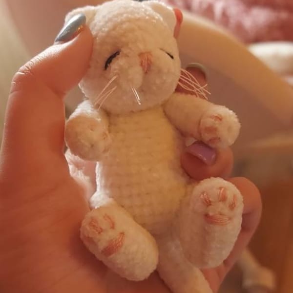 Tiny Mini Plush White Cat, Miniature Pet, Realistic Toy Kitten - Etsy