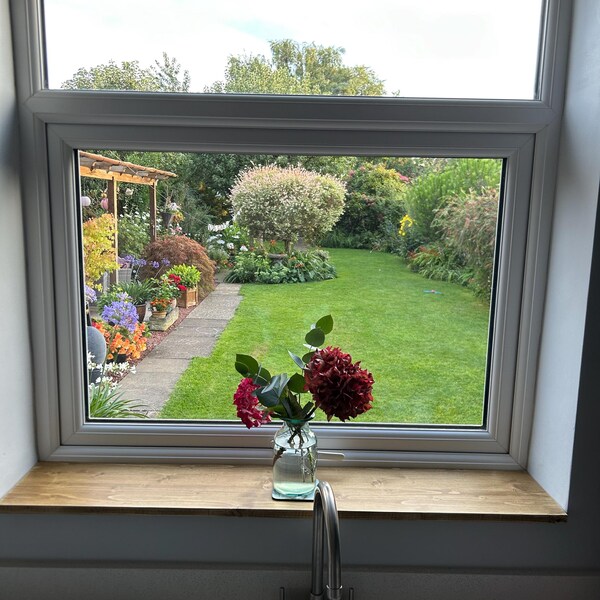 Rustic Window Sills, With Corner Notches Reclaimed Wood Window Ledge ...
