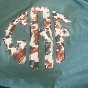 Cow Print Monogram Shirt / Monogram Tee / Monogram / Comfort Colors ...