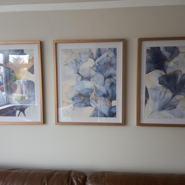 Abstract Print Set of 3, Green Printable Wall Art, Hallway Poster Set ...