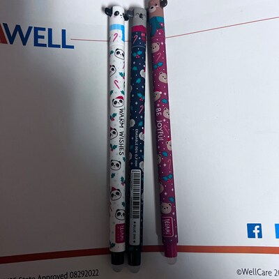 Legami Erasable Gel Pens, Kawaii Dino Pig Llama Astronaut Pen, Study ...