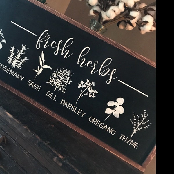 Fresh Herbs Vinyl Stencil, Fresh Herbs Vinyl Decal, Herbs Stencil ...