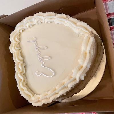 Acrylic Personalized Name Cake Charm Plaque in Cursive Script ...