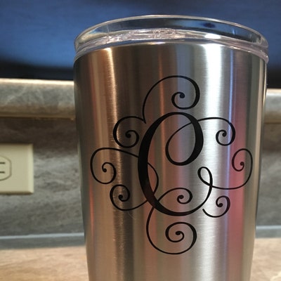 Single Letter Decal Scroll Letter Vinyl Decal Swirly Letter Decal Vinyl ...