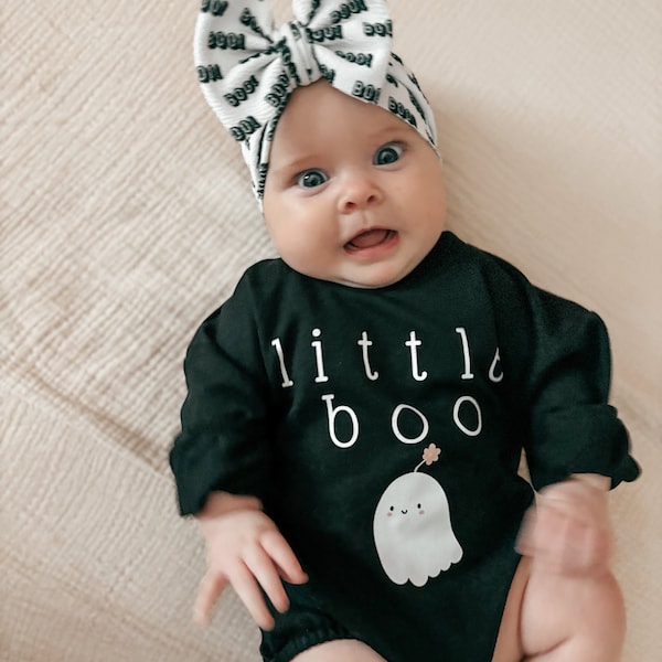 Little Boo Baby Romper, Bubble Romper, Toddler Baby Halloween Bodysuit ...