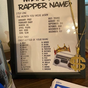 What's Your Rapper Name Digital Sign Party Decor Birthday Big One ...