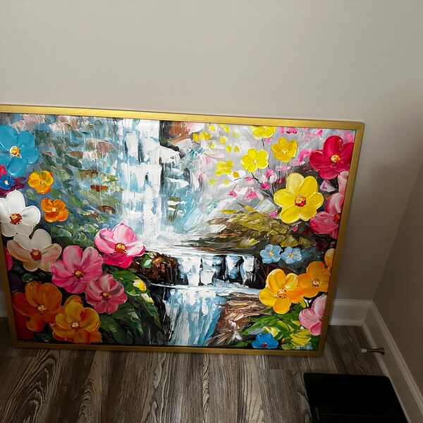 Ocean Sunset Textured Oil Painting, Coastal Wall Art, Hand-painted ...