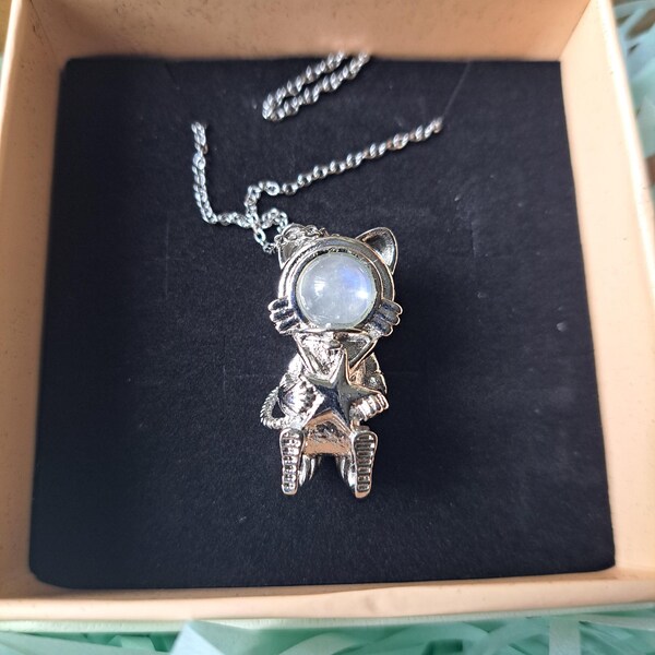 Luminous Grey Moonstone Dragon Pendant - Handmade Sterling Silver ...