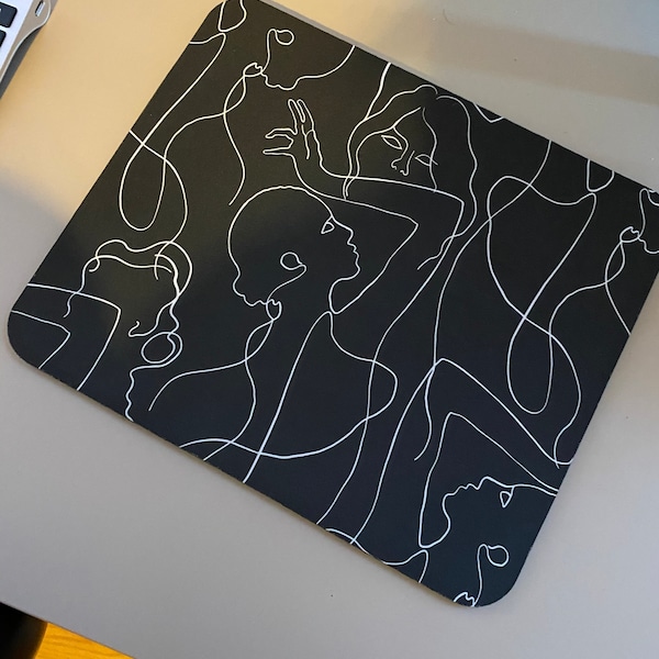 Mouse Pad Minimalist Mouse Pad Line Art Mouse Pad Office Mouse Pad ...