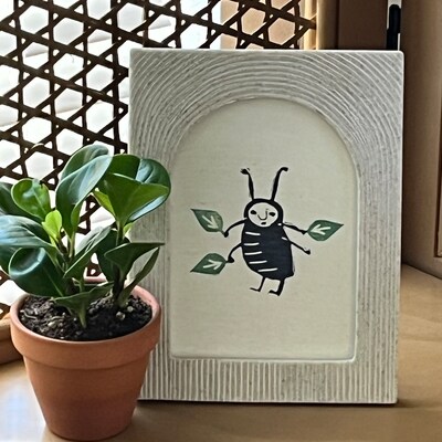 Garden Cat Block Print-small Linocut Handmade - Etsy