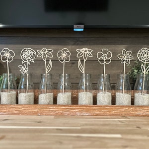 Wooden Birth Flowers Single Stem Wood Flowers Birth Flower Bouquets - Etsy
