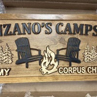 Custom Wood Campfire Sign Family Name Campsite Sign Last Name Sign ...