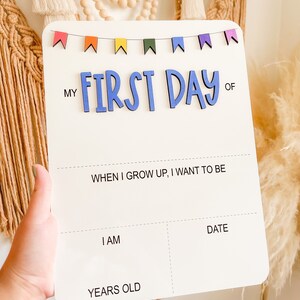 Back to School Board, First Day of School Sign, Dual Sided, Last Day of ...