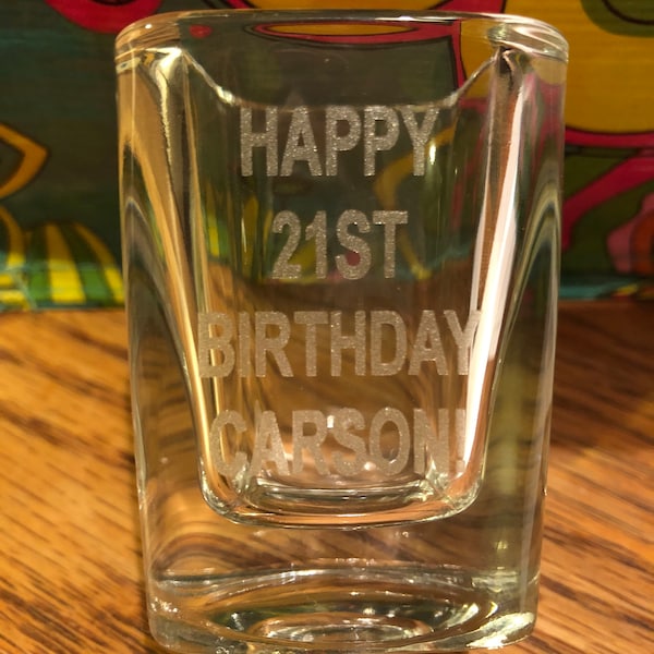 Personalized Square Shot Glass, Custom Engraved Shot Glass, Your Text ...
