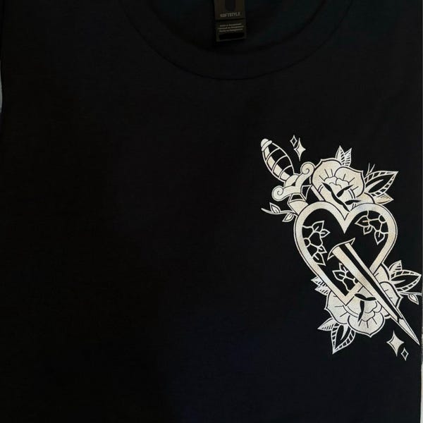 Traditional Tattoo Barbed Wire Heart Hoodie, Embroidered Tattoo Hoodie ...
