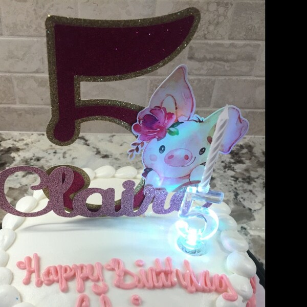 Pretty Pig Cake Topper, Pig Cake Topper, Glamourous Pig Cake Topper ...
