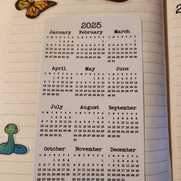 Two Page Calendar Stickers for Planners and Journals 2025, 2026, or ...